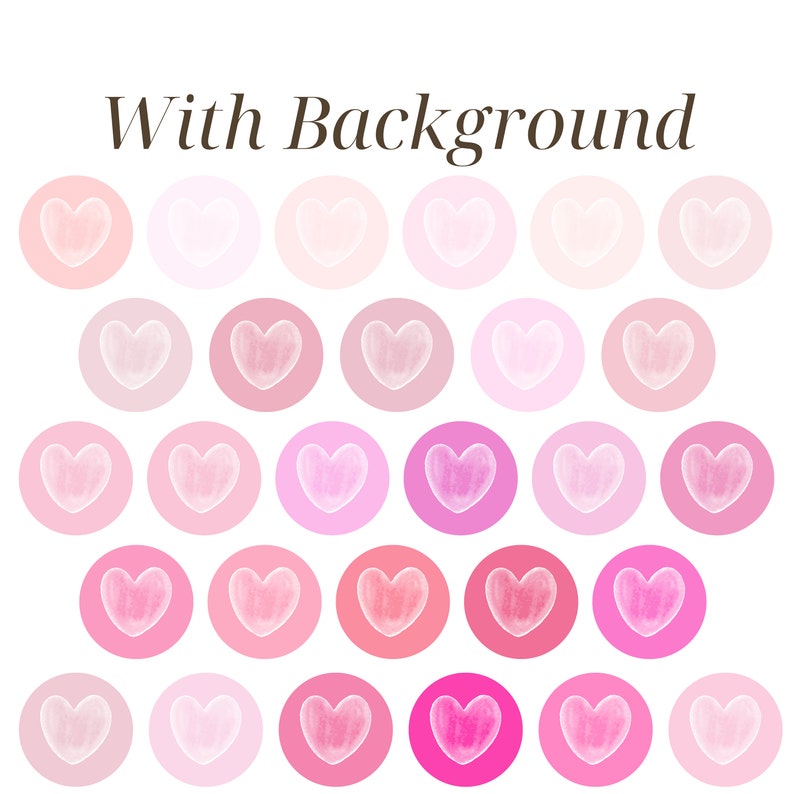 28 Pink Instagram Highlight Covers, Watercolor Hearts IG Story Icons ...