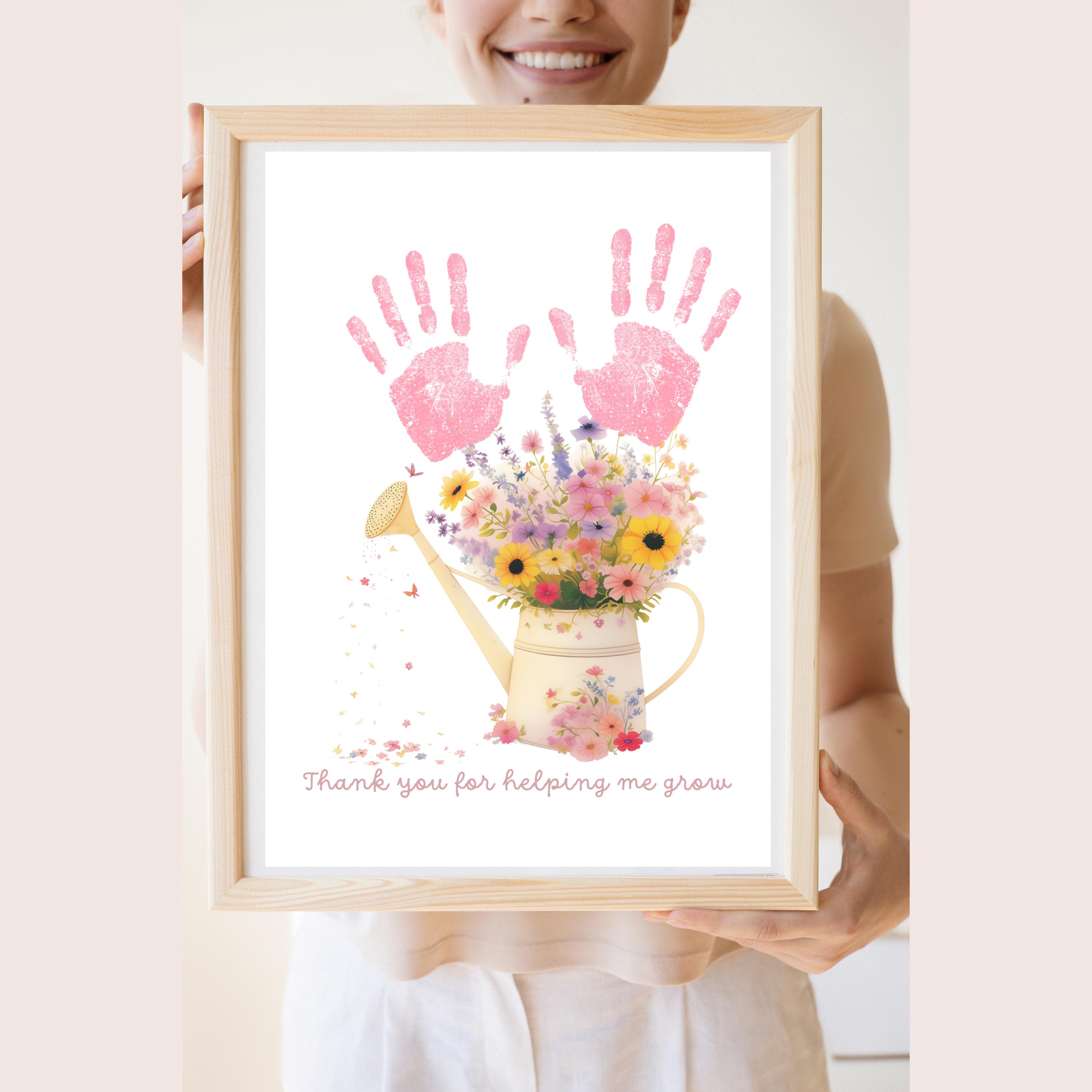 Flower Bouquet Handprint Gift, Handprint Gift From Child, DIY Gift I ...