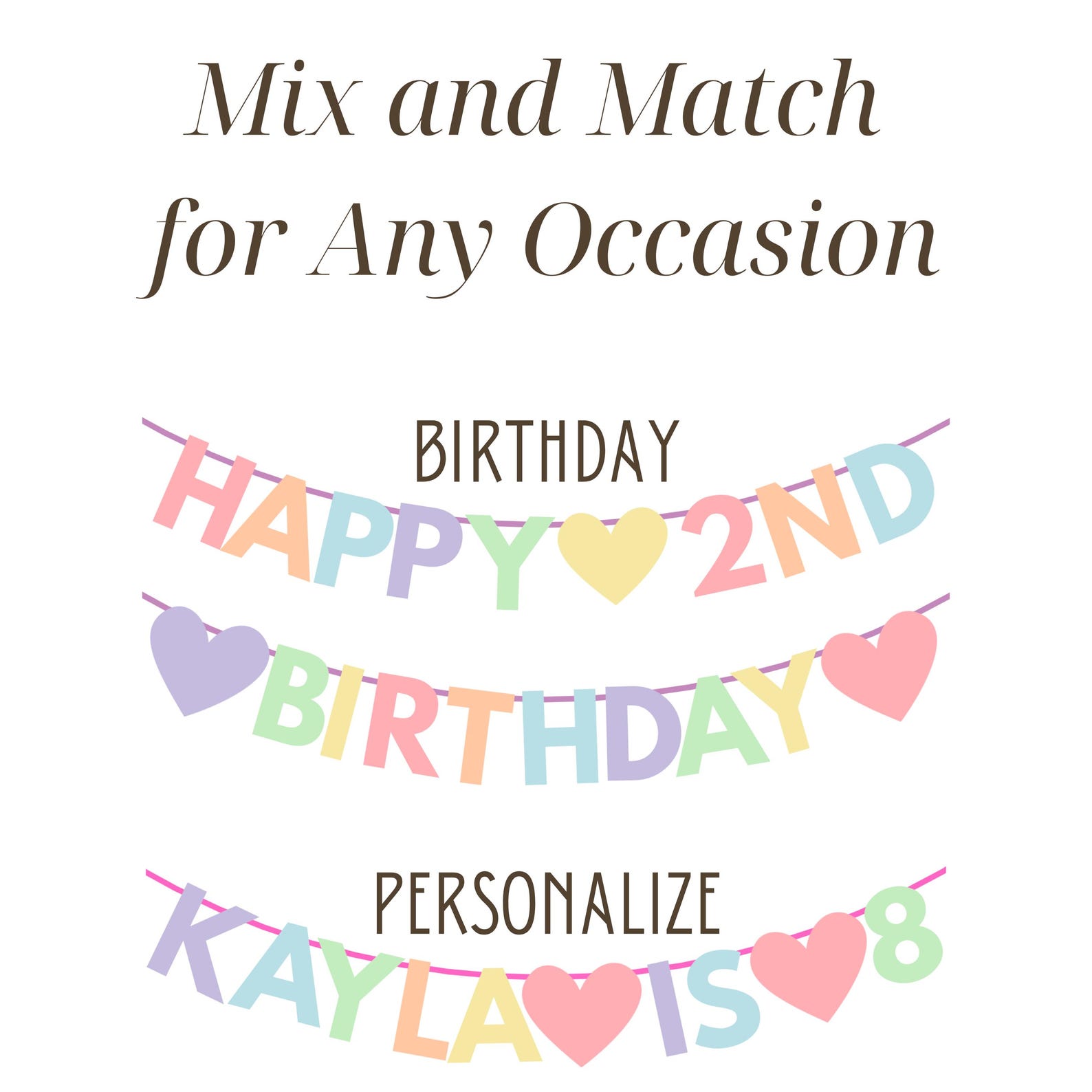 Pastel Rainbow Banner Printable, Personalized Birthday Banner, Pastel ...