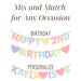 Pastel Rainbow Banner Printable, Personalized Birthday Banner, Pastel ...