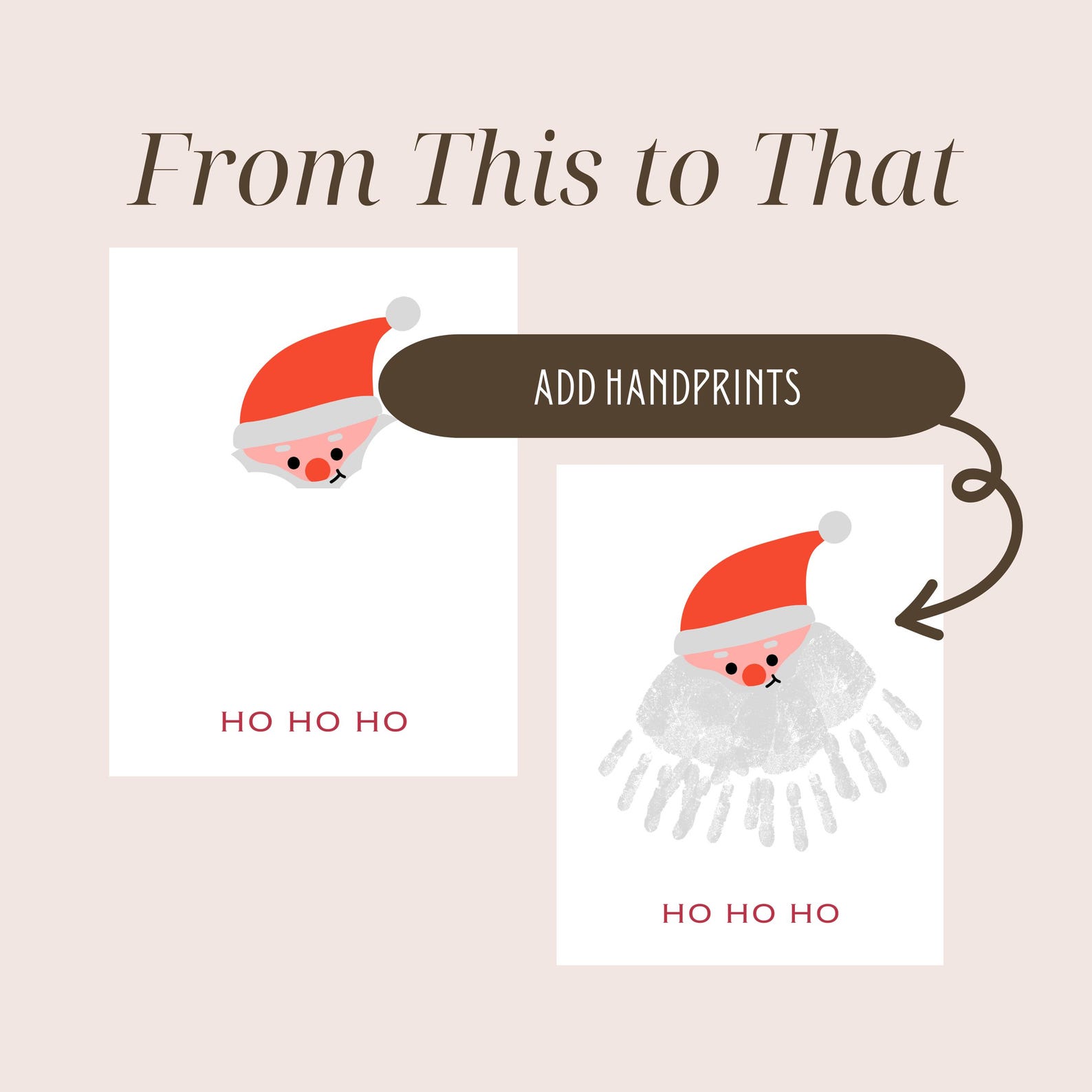 Santa Claus Handprint Craft, Christmas Handprint, Happy Holidays ...