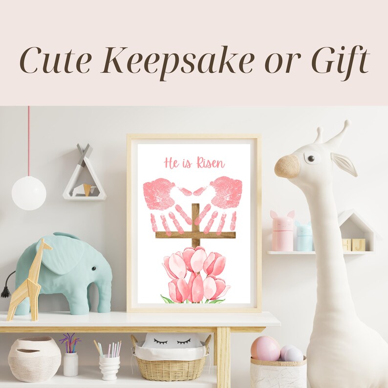 Easter Cross Handprint Craft for Kids, Easter DIY Art Printable, Sunday ...