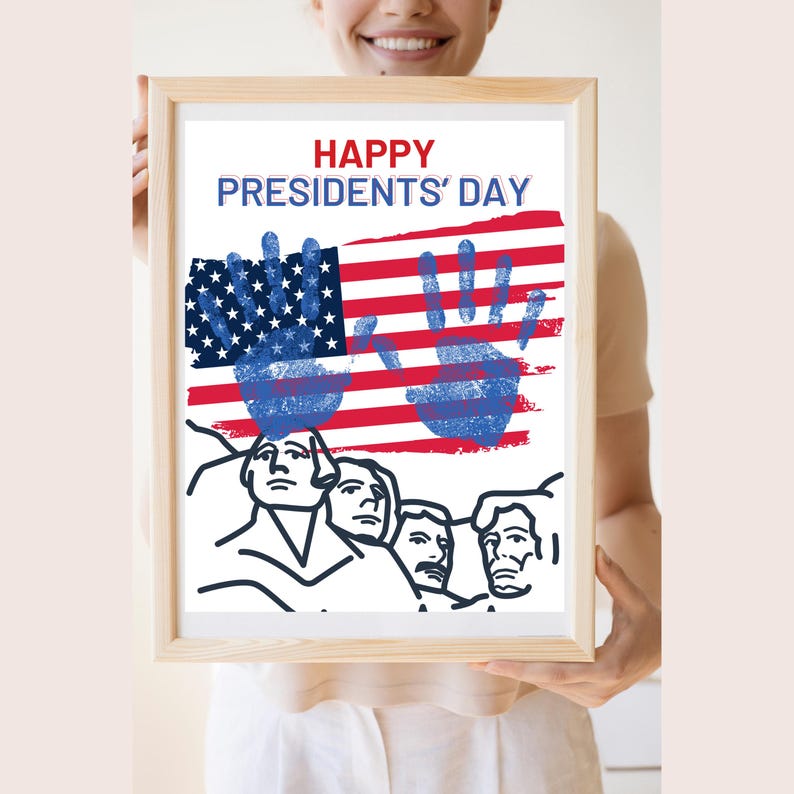 Flag Handprint Art for Presidents Day, Presidents Day Activity for ...