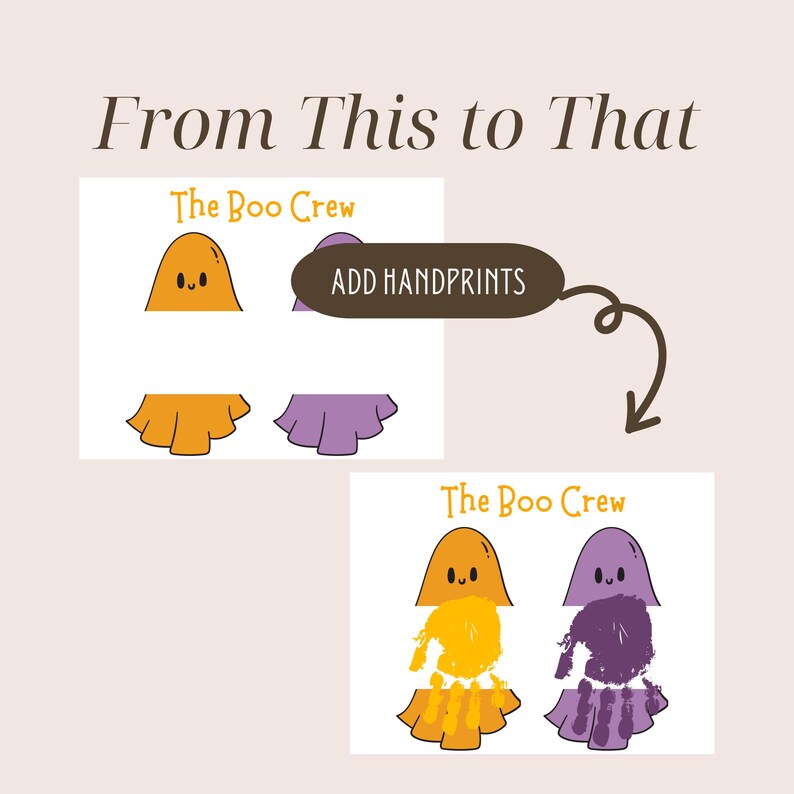 Halloween Boo Crew Ghost Handprint Art, Ghosts Pun Handprint Craft ...