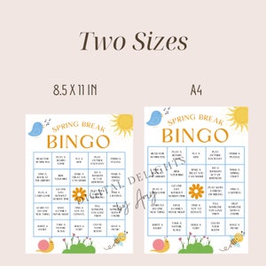 Spring Break Bingo for Kids, Spring Break Bingo Card, School Bingo ...