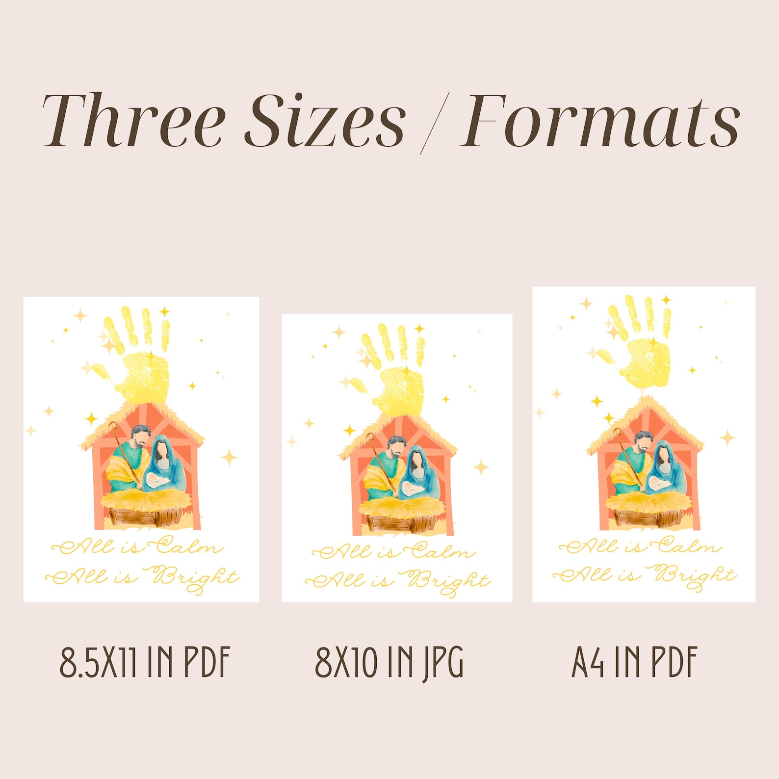 Sunday School Craft Christmas Handprint Art, Preschool Nativity ...