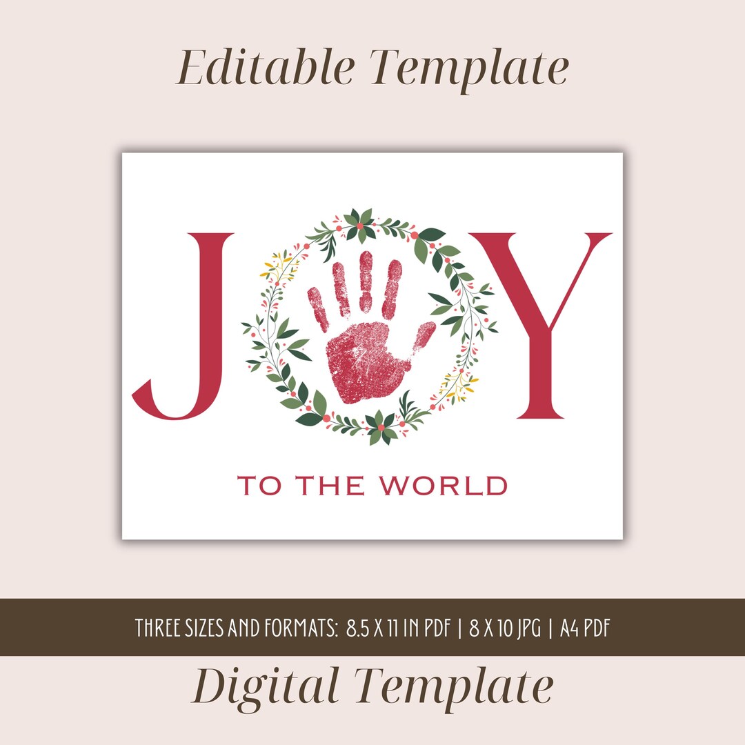 Joy to the World Handprint Craft, Christmas Lights Handprint, Digital ...