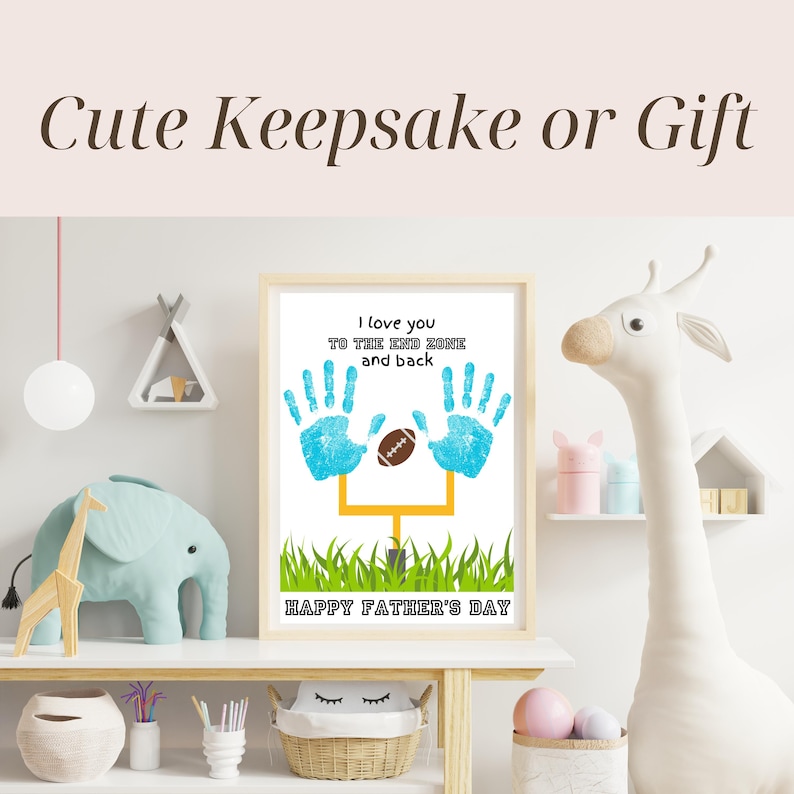 Father's Day Handprint Art, Fathers Day Activity, Football Handprint ...