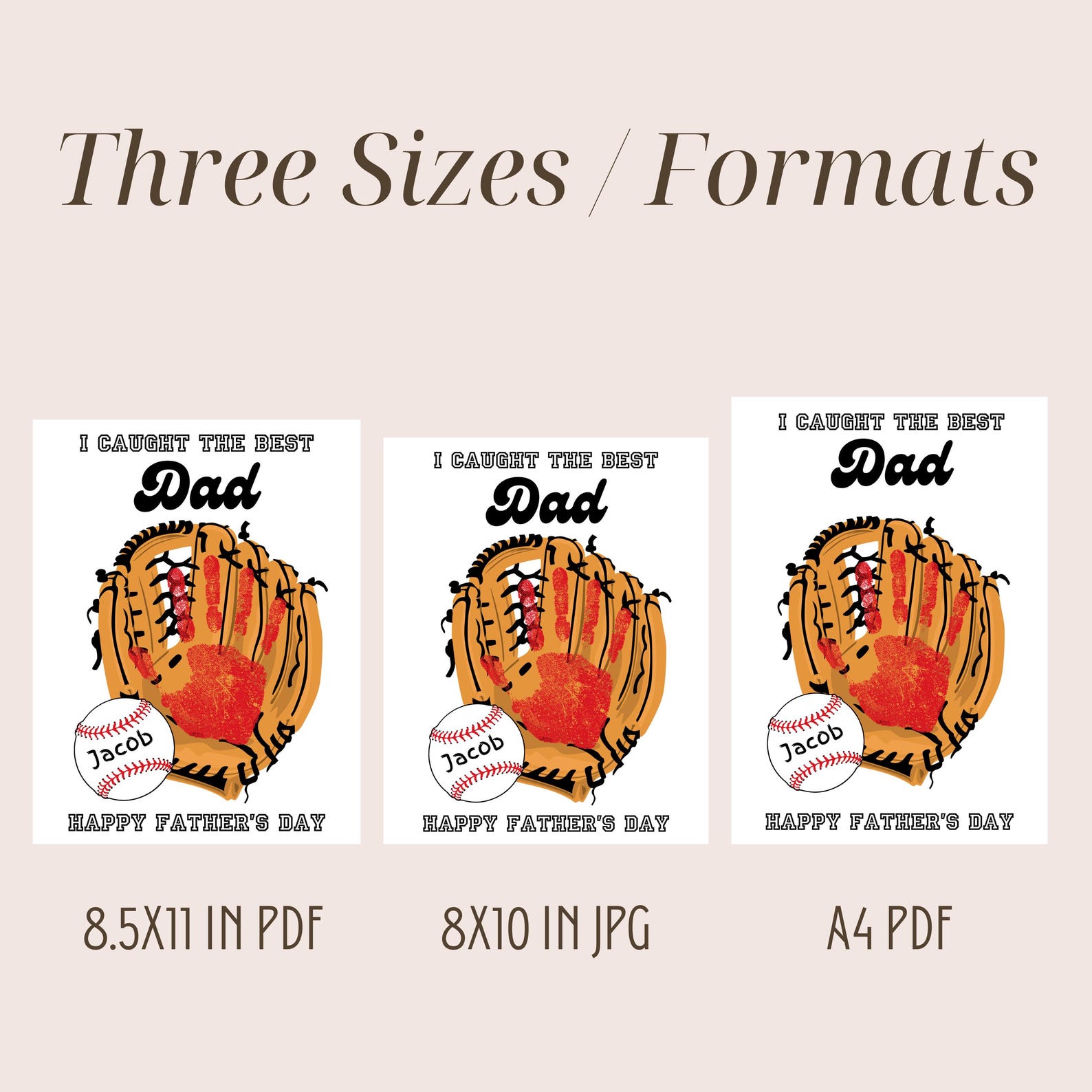 Father's Day Handprint Art, Fathers Day Baseball Handprint Activity ...