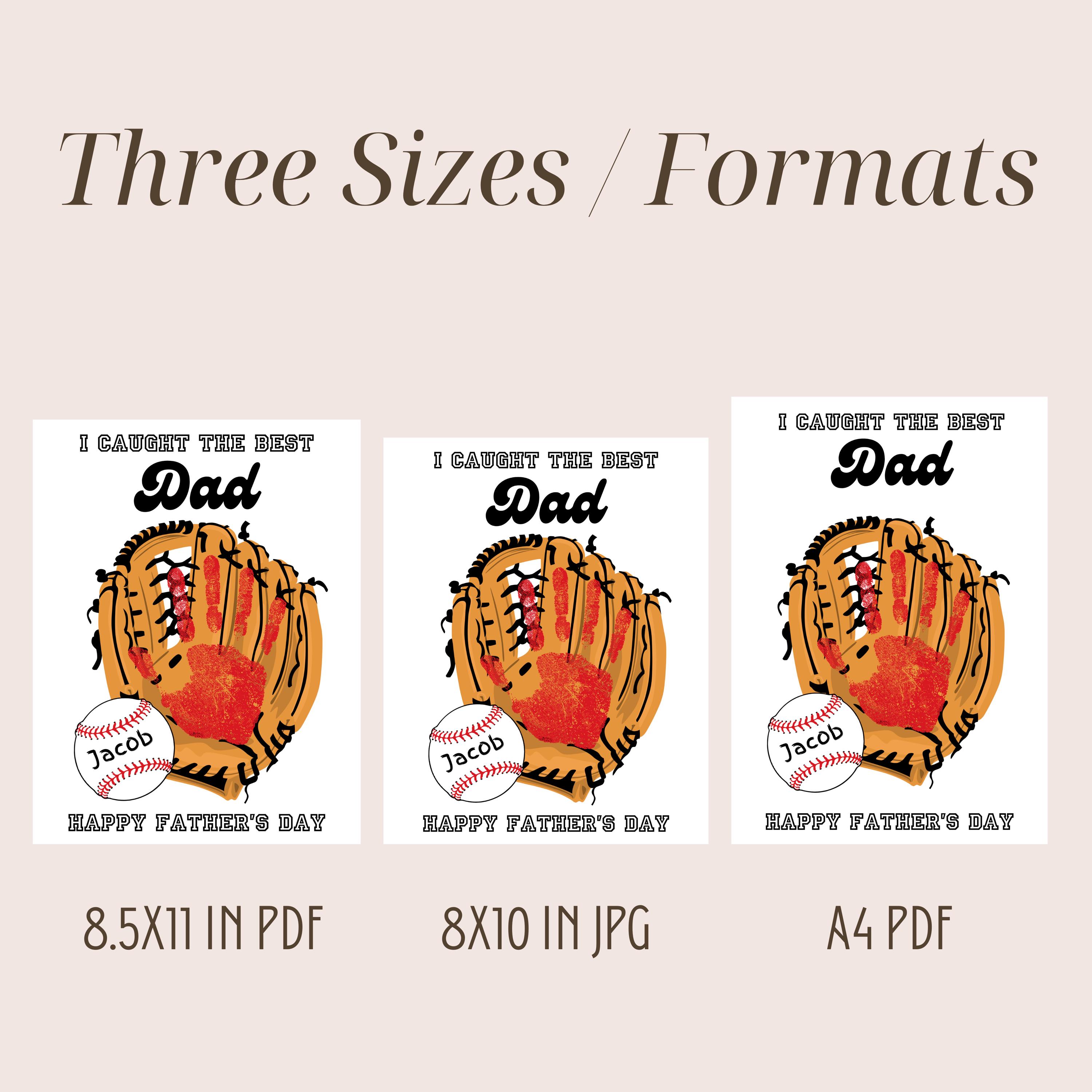 Father's Day Handprint Art, Fathers Day Baseball Handprint Activity ...
