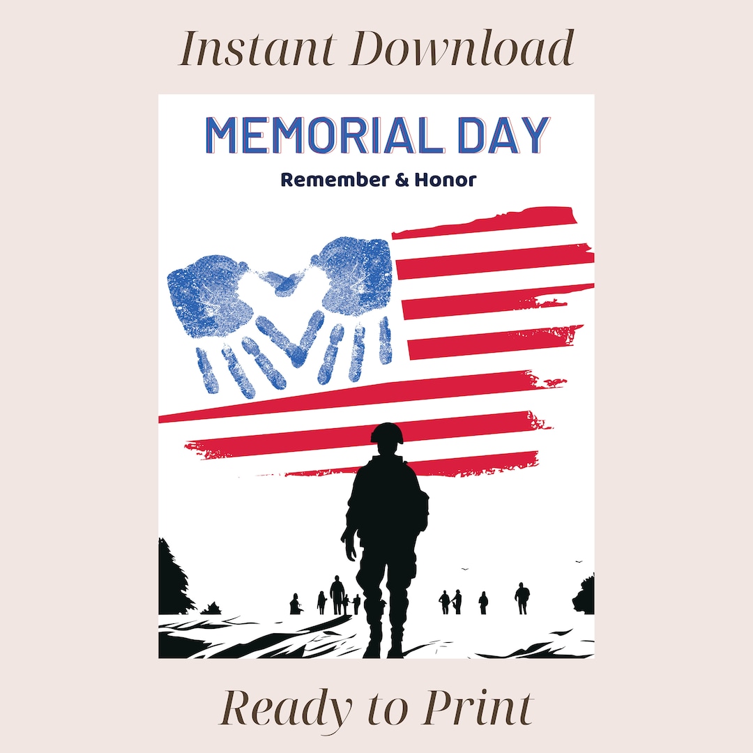 Flag Handprint Art for Memorial Day, Memorial Day Activity for Daycare ...