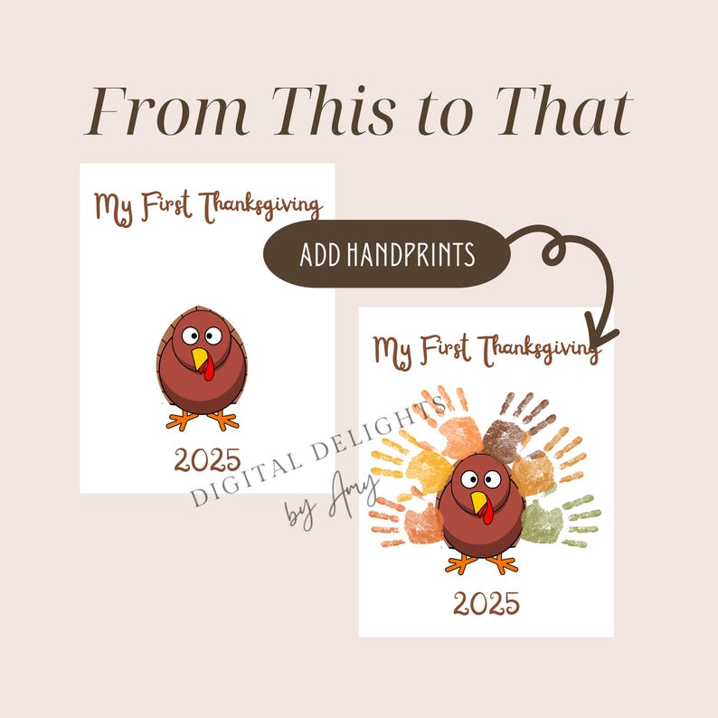 Baby’s First Thanksgiving Handprint Craft, Thanksgiving 2025 Handprint ...