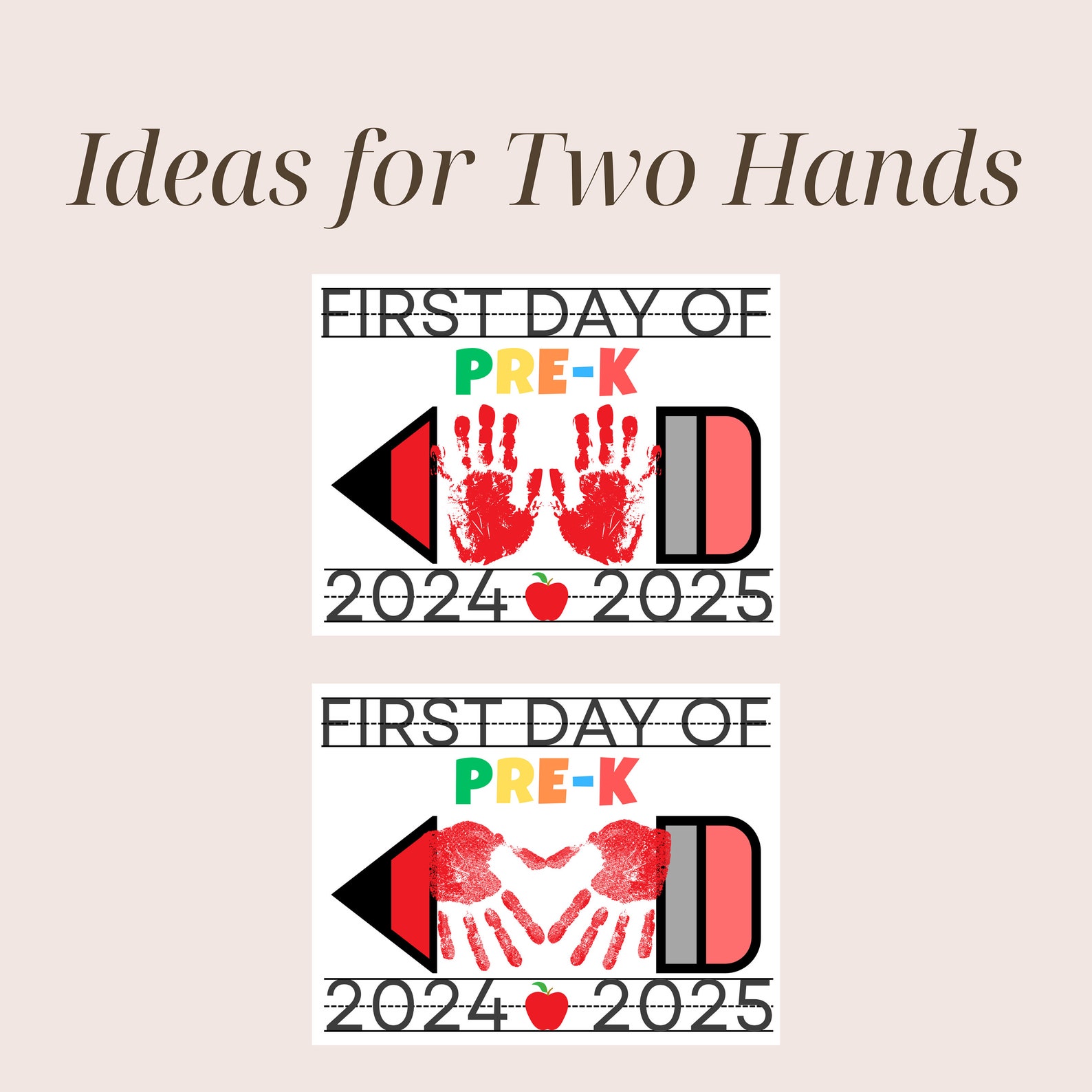First Day of Prek Handprint Craft, Pencil First Day of School Pre K ...