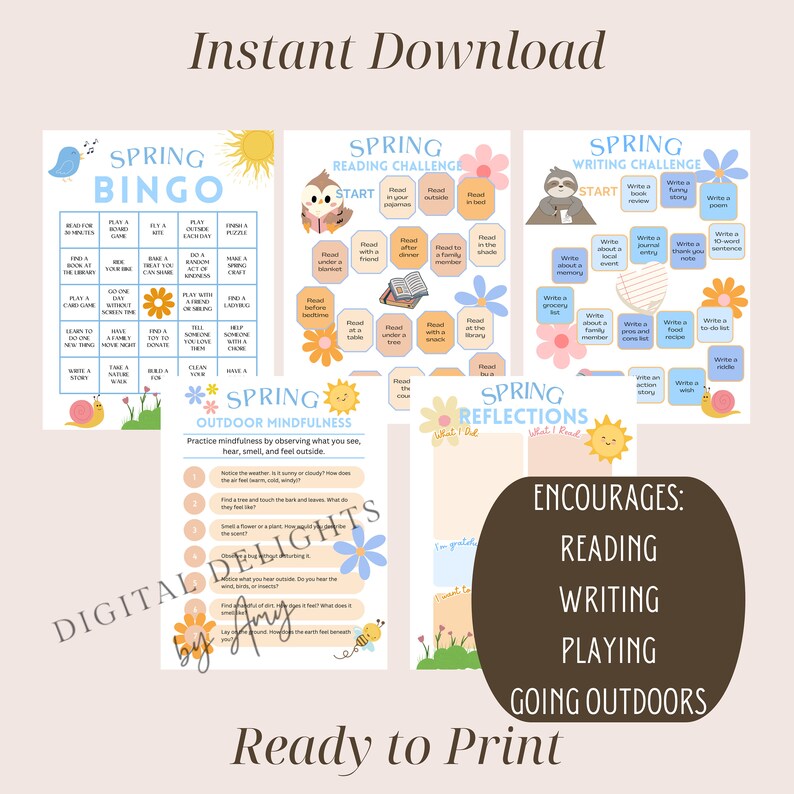 Spring Activities for Kids, Spring Reading Challenge, Spring Break ...