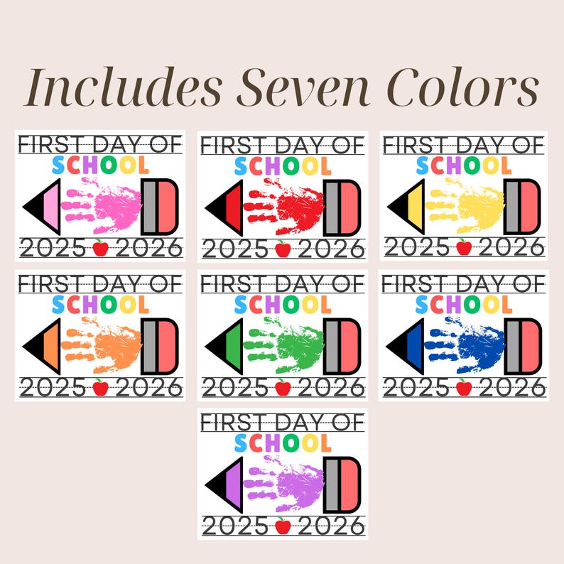 Pencil First Day of School Handprint Craft, Back to School Printable ...