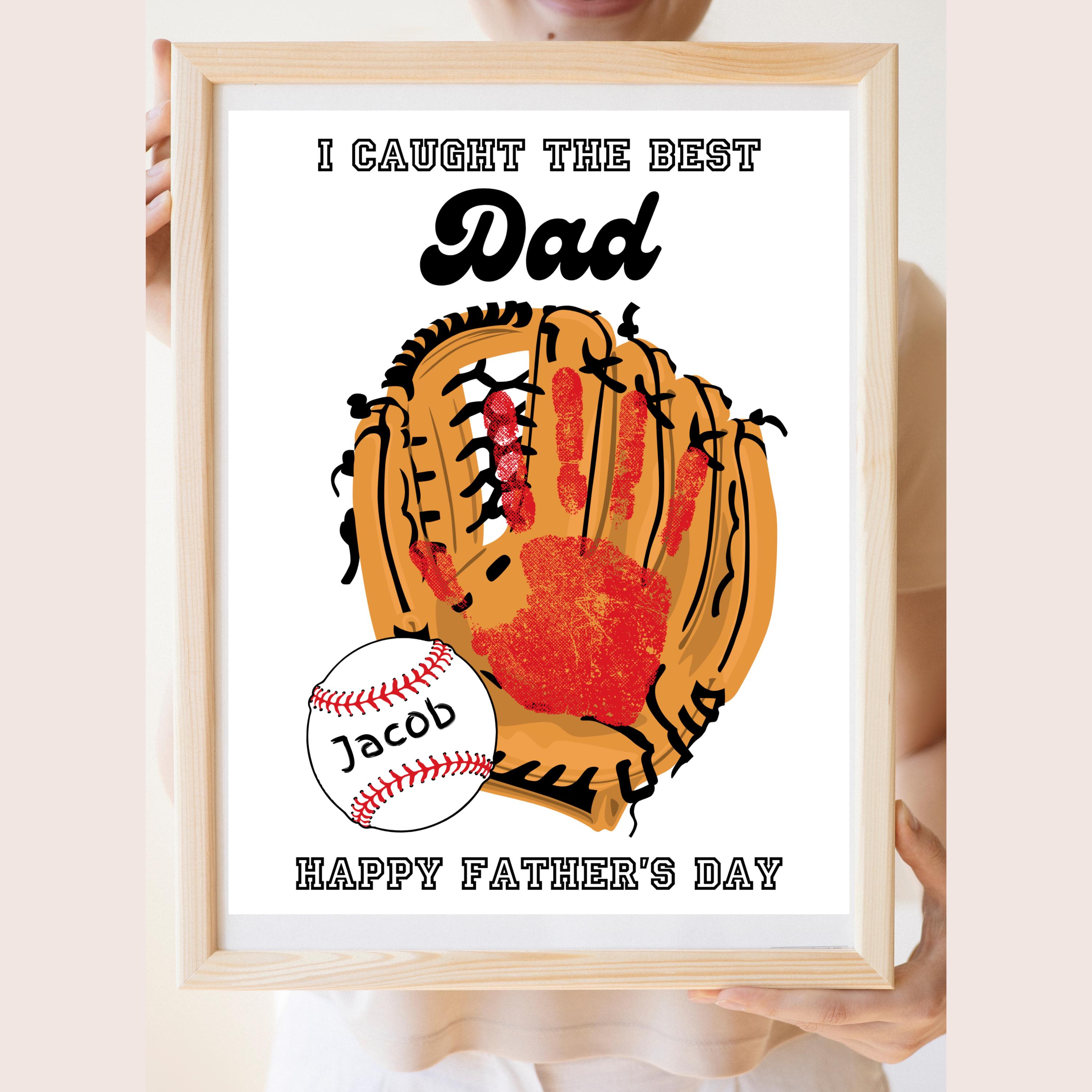 Father's Day Handprint Art, Fathers Day Baseball Handprint Activity ...