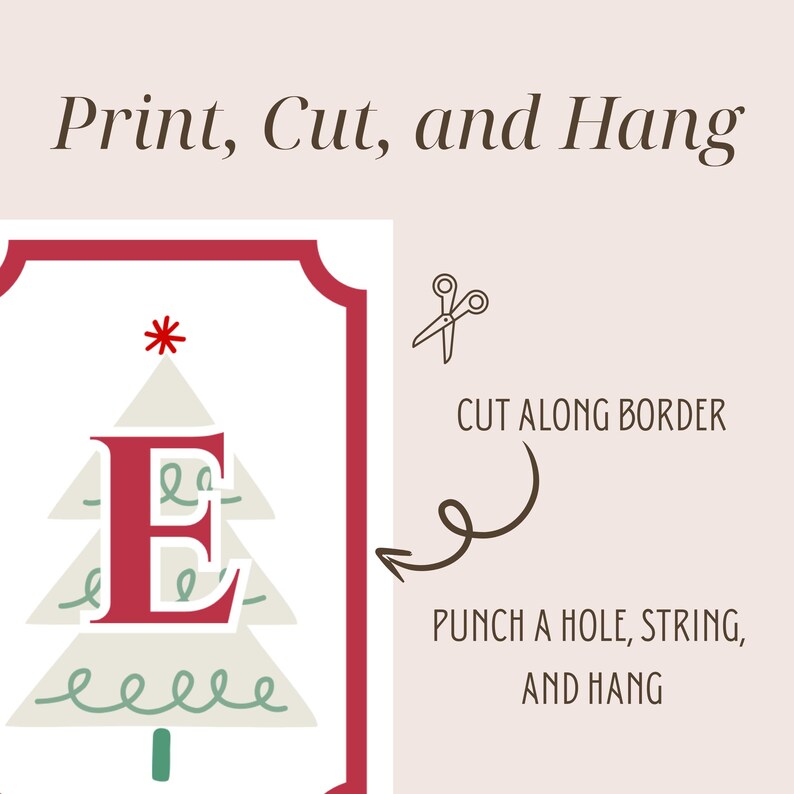 Merry Christmas Banner Printable Digital Download, Red and Green ...