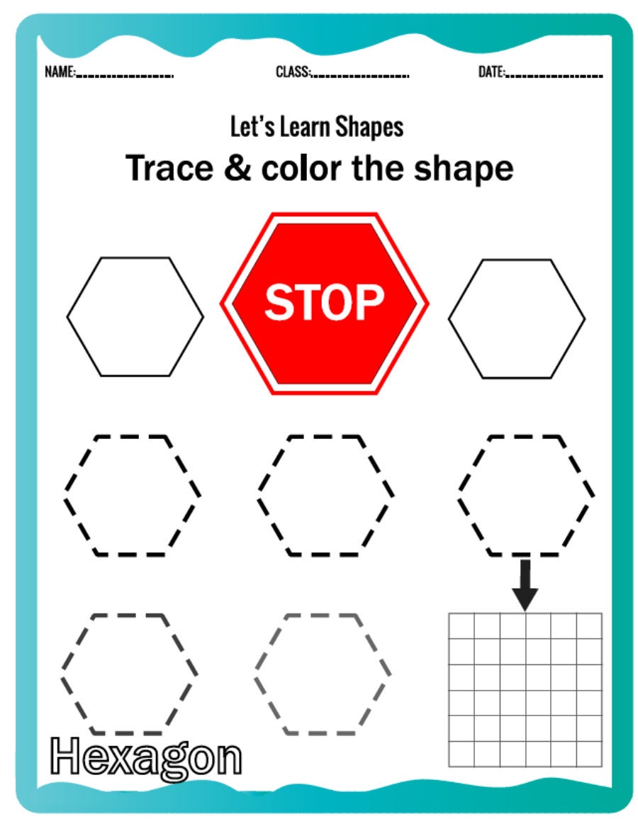 Printable Shapes Activity Worksheets for Kids Tracing Coloring 10 Pages ...