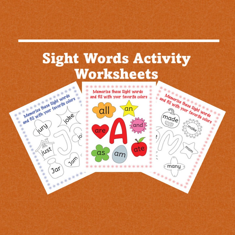 Printable Sight Words Activity Worksheets for Kids | Coloring ...