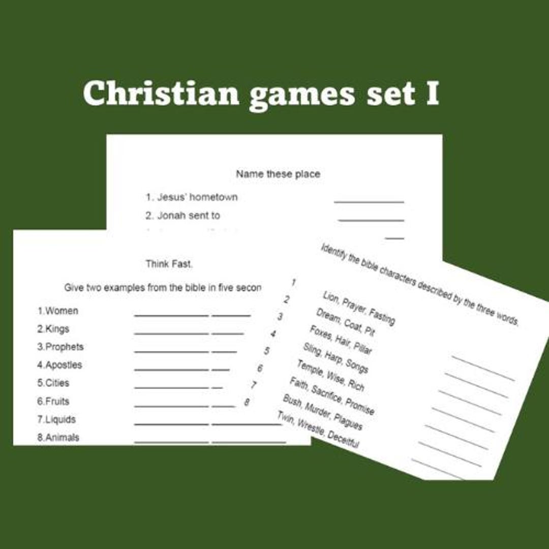 Printable Christian Icebreaker Games Set I | Games | Icebreaker | 5 ...