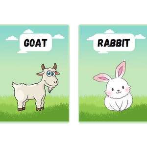 Printable Animals Flash Cards for Kids | Animals | 11 Pages | Preschool ...