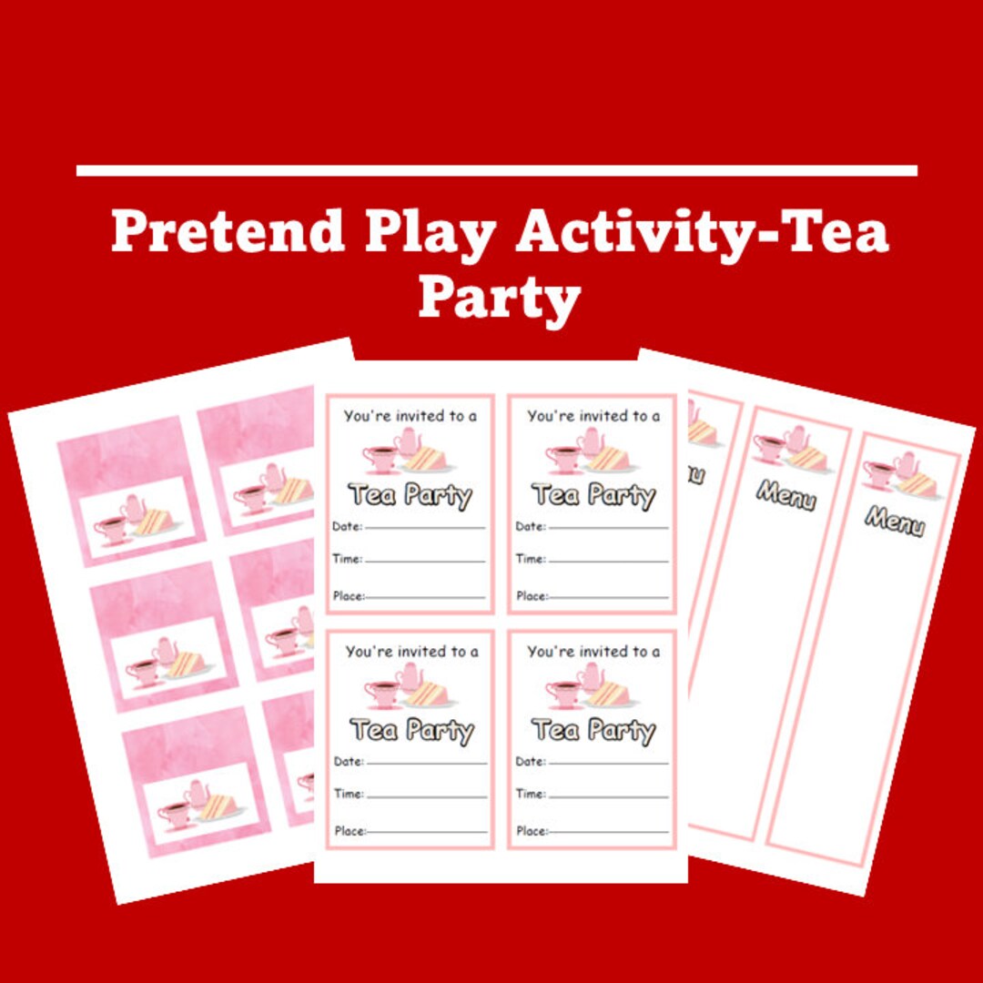 Printable Pretend Play Tea Party Activity Worksheets |pretend Play ...