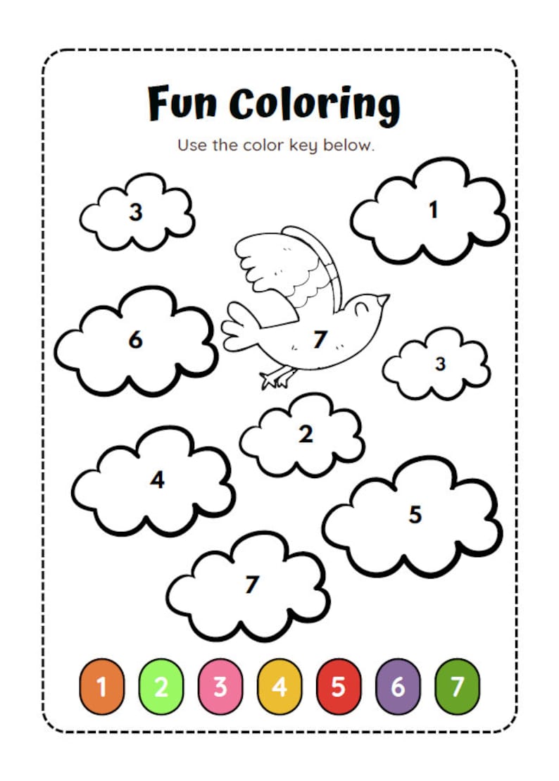Printable Coloring Activity Worksheets | Color by Number | 9 Pages ...