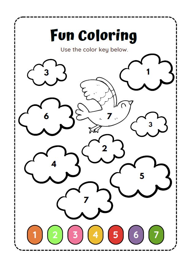 Printable Coloring Activity Worksheets | Color by Number | 9 Pages ...