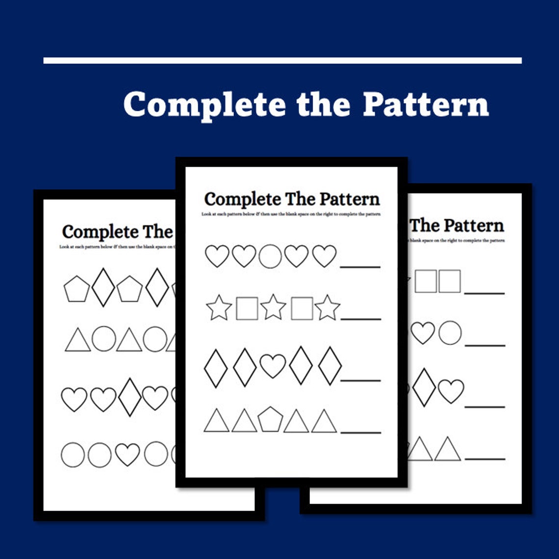 Printable Shape Patterns Activity Worksheets for Kids | Drawing ...