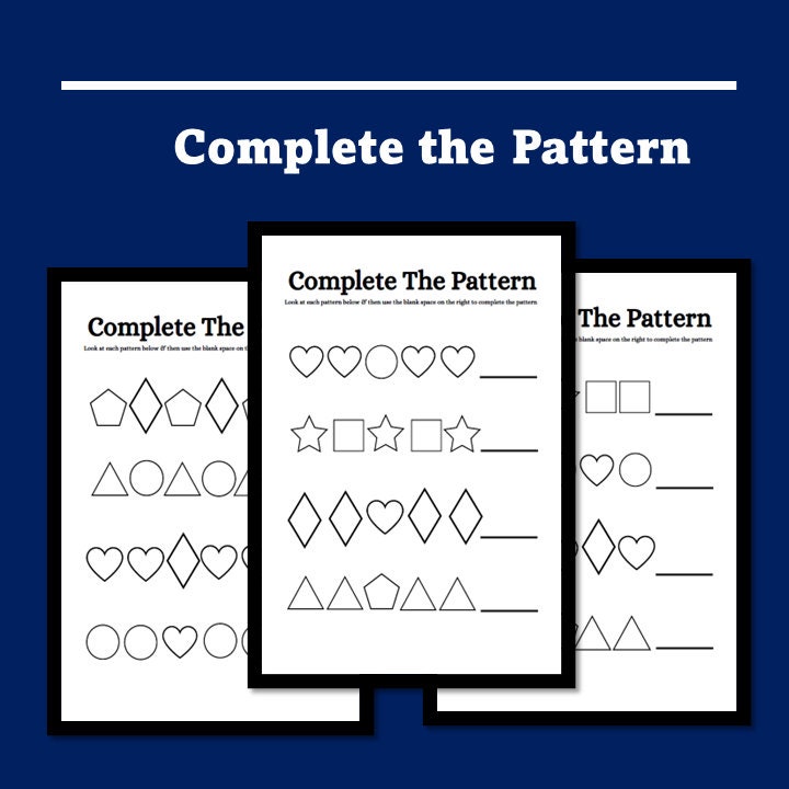 Printable Shape Patterns Activity Worksheets for Kids | Drawing ...