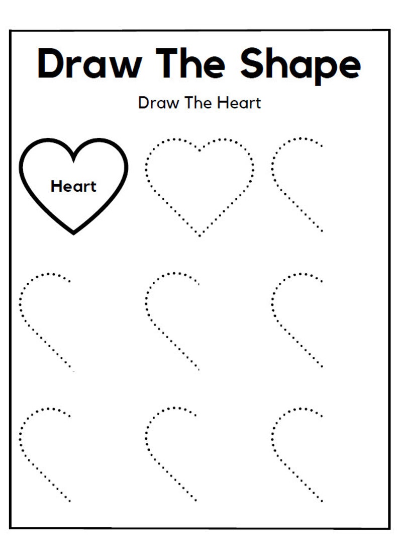 Printable Shape Drawing Activity Worksheets for Kids Shapes Draw Shape ...