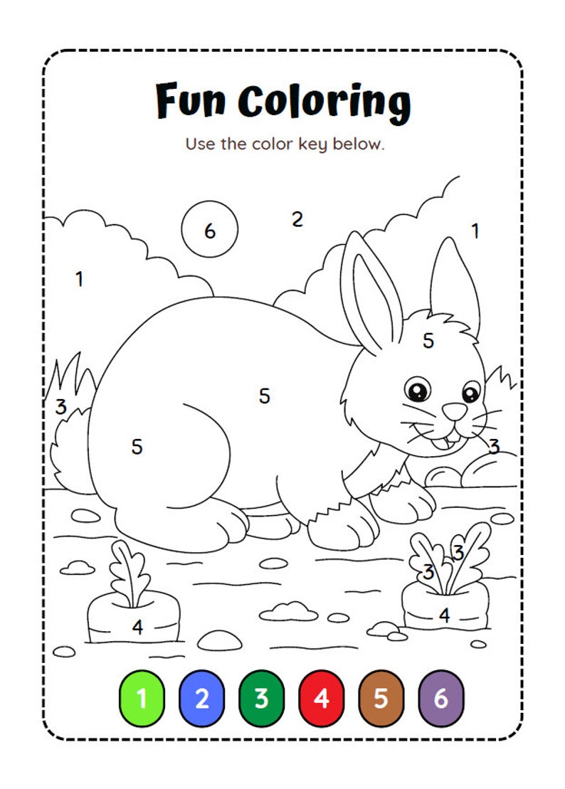 Printable Coloring Activity Worksheets Color by Number 9 Pages ...