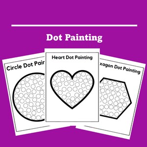 Printable Dot Painting Activity Worksheets | Dot Painting | Shapes ...
