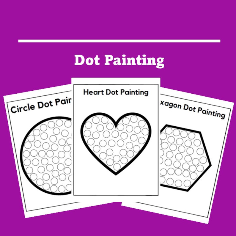 Printable Dot Painting Activity Worksheets | Dot Painting | Shapes ...