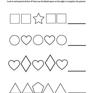 Printable Shape Patterns Activity Worksheets for Kids | Drawing ...