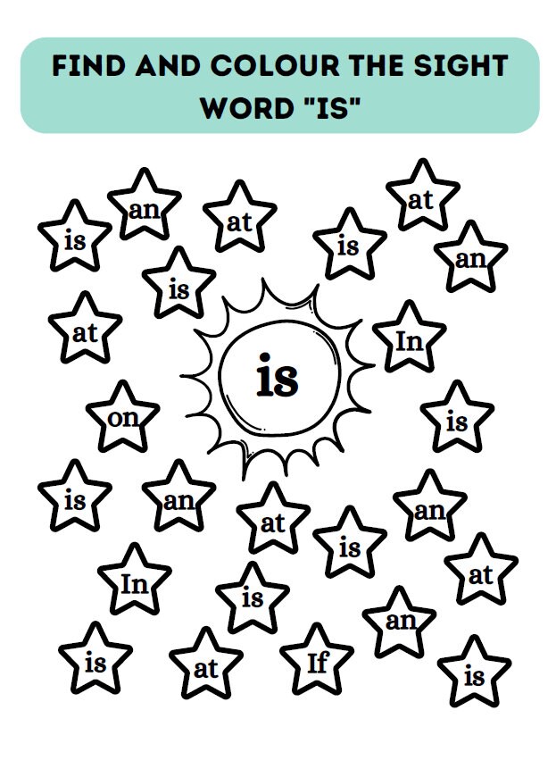 Bundle: Printable Sight Words Activity Worksheets for Kids 5 Sets ...