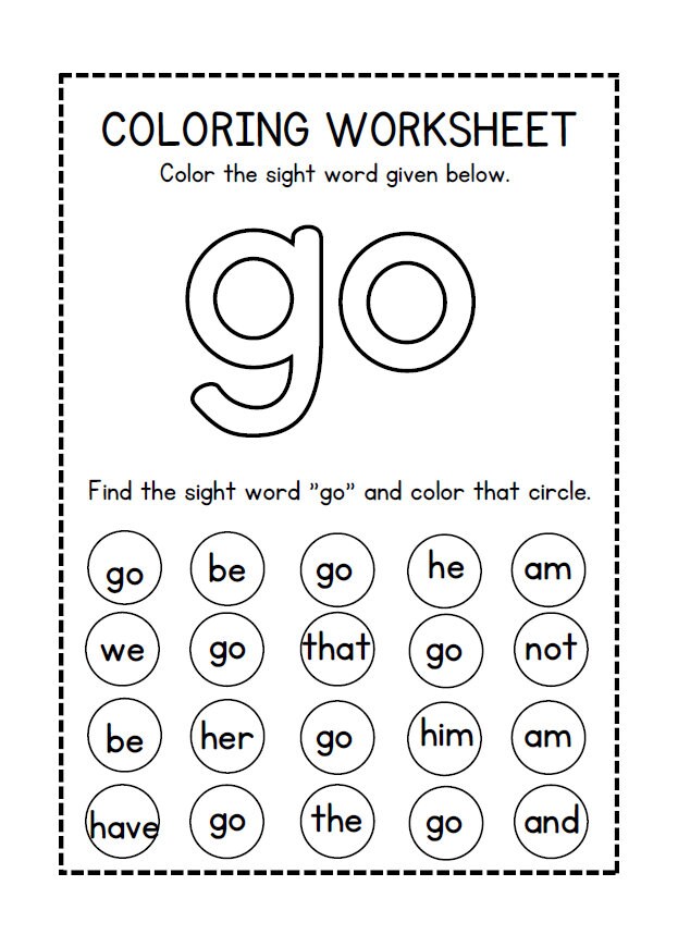 Bundle: Printable Sight Words Activity Worksheets for Kids 5 Sets ...