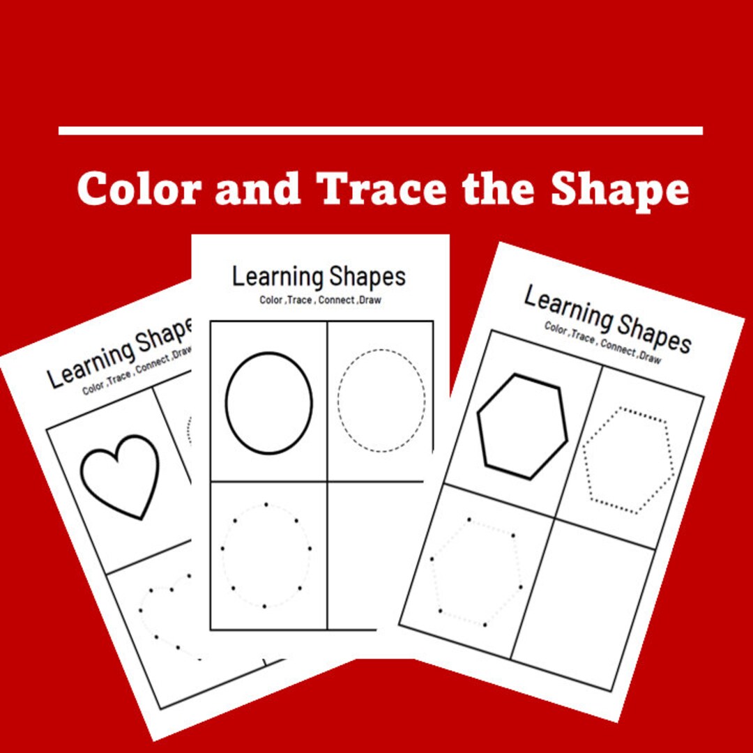 Printable Shape Coloring and Tracing Worksheets for Kids | Shapes ...