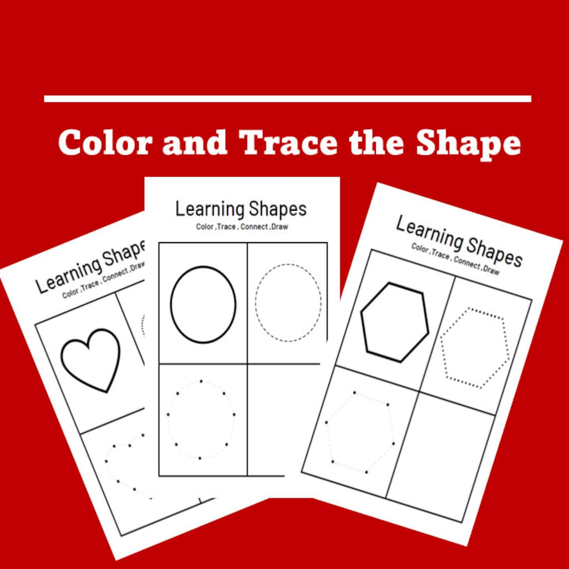 Printable Shape Coloring and Tracing Worksheets for Kids | Shapes ...
