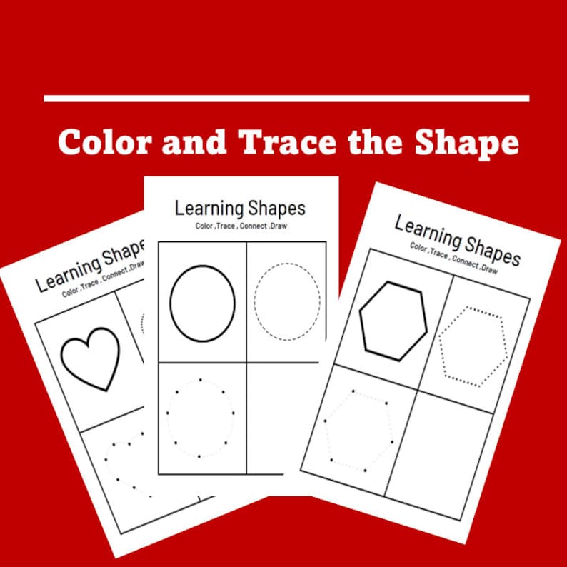 Printable Shape Coloring and Tracing Worksheets for Kids | Shapes ...