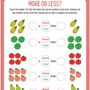 Printable Preschool Math Activity Worksheet | 25 Pages | Counting ...