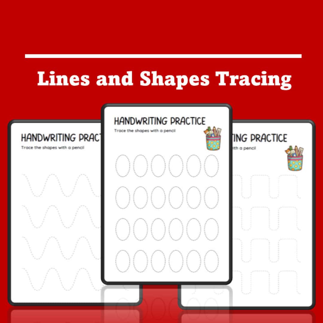 Printable Lines and Shapes Tracing Activity Worksheets for Kids ...