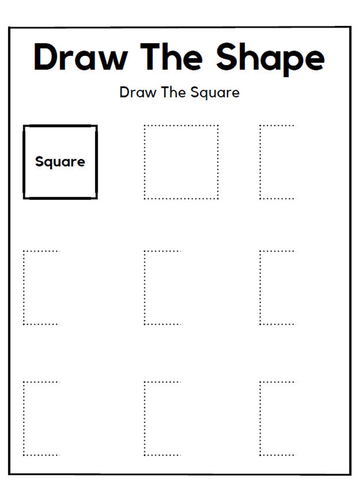 Printable Shape Drawing Activity Worksheets for Kids Shapes Draw Shape ...