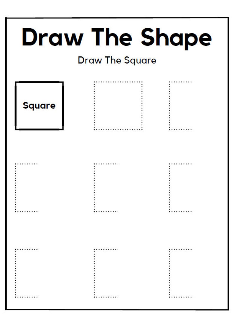 Printable Shape Drawing Activity Worksheets for Kids | Shapes | Draw ...