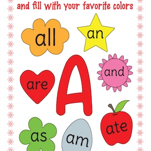 Bundle: Printable Sight Words Activity Worksheets for Kids | 5 Sets ...