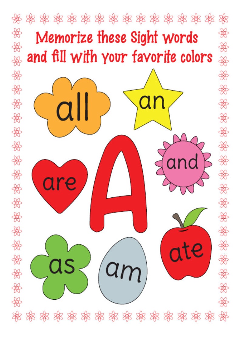 Bundle: Printable Sight Words Activity Worksheets for Kids 5 Sets ...