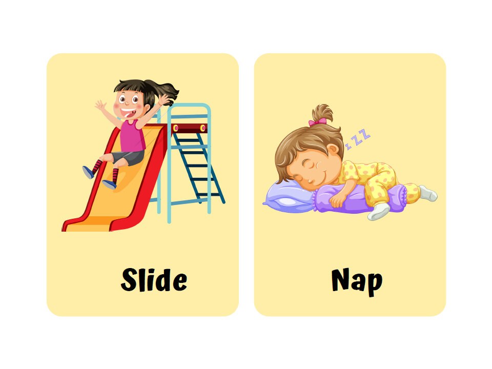 Printable Verbs Flash Cards for Kids | Action Words | 13 Pages ...