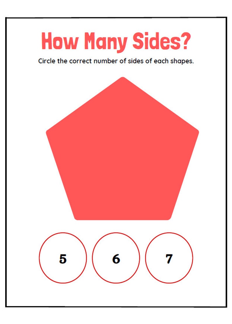 Printable Shapes Learning Activity Worksheets for Kids Shapes Counting ...