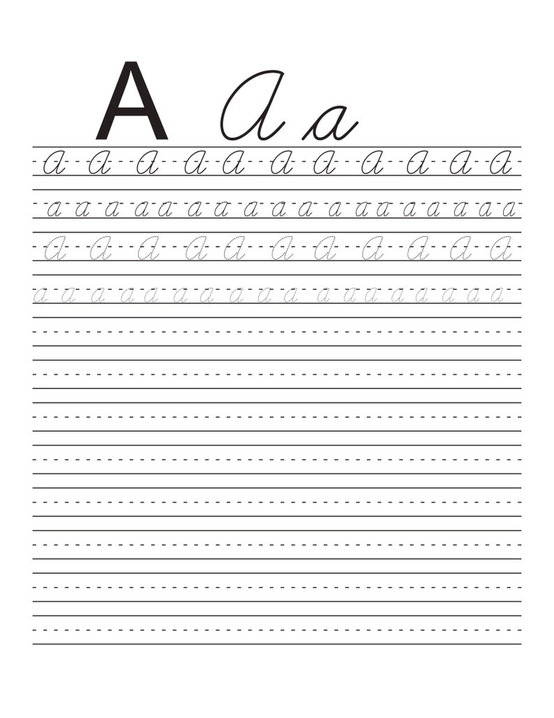 Printable Cursive Handwriting Worksheets for Kids | Writing Activity ...