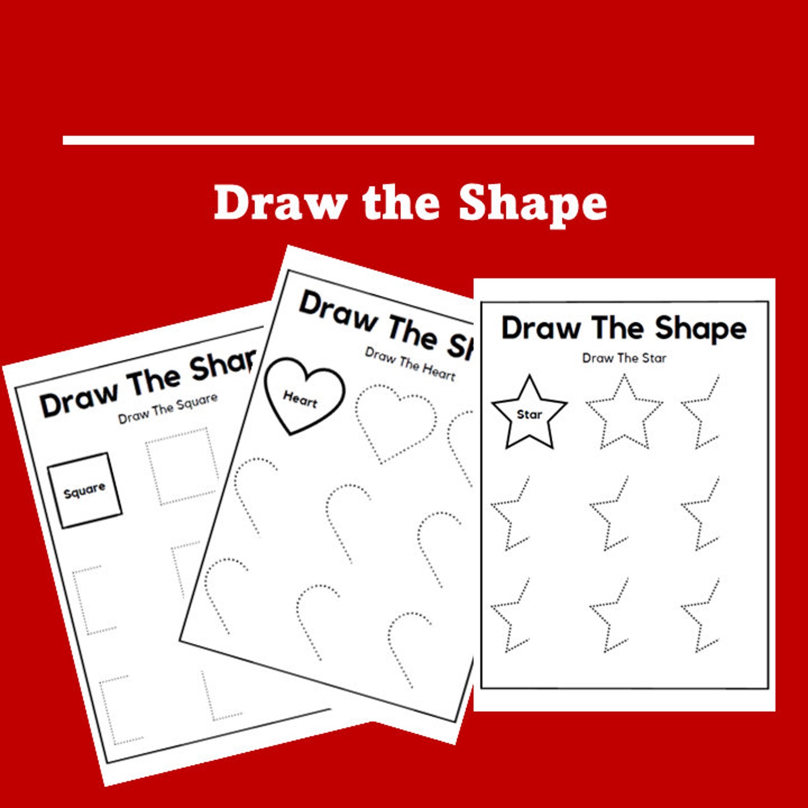 Printable Shape Drawing Activity Worksheets for Kids Shapes Draw Shape ...
